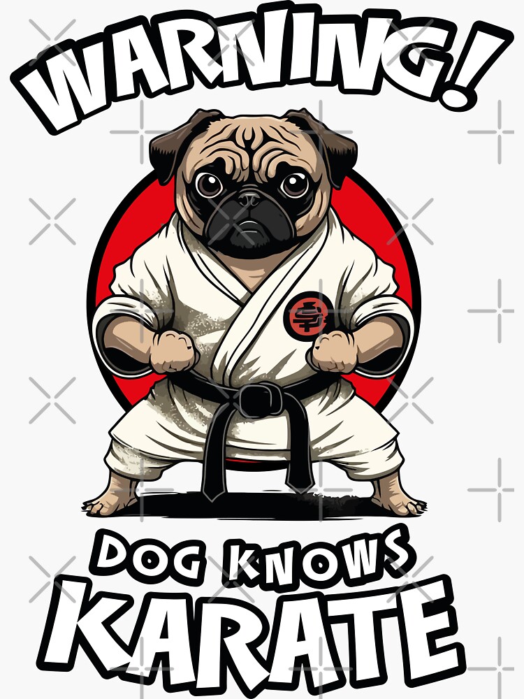 Pegatina «¡Advertencia! Dog Knows Karate - Señal de advertencia ...