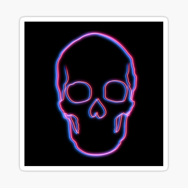 "3D NEON SKULL" Sticker for Sale by Diodartshop | Redbubble