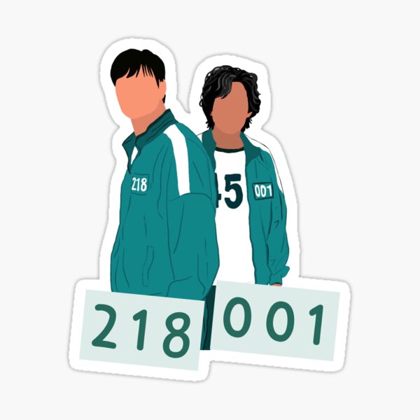 "The Squid Game player 456 & player 218" Sticker for Sale by ...
