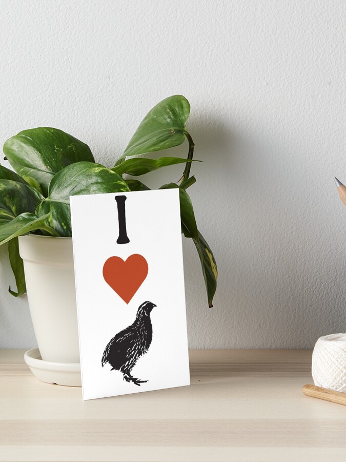 "I Love Quail" Art Board Print for Sale by CoveyHop | Redbubble
