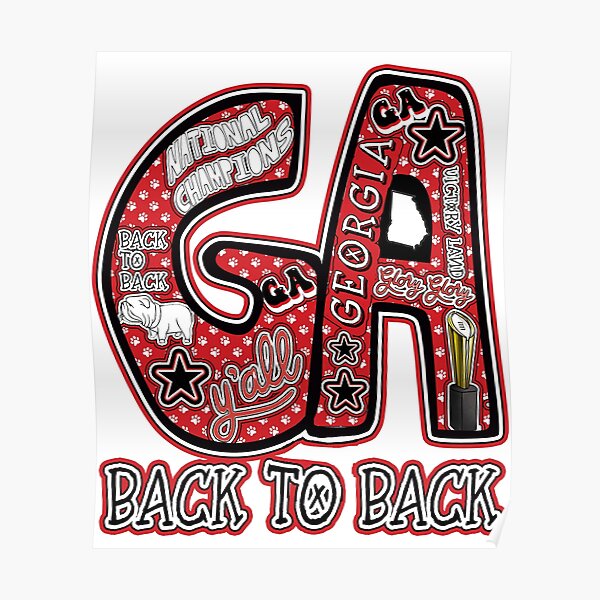"Back To Back Georgia Bulldogs National Championship 2023 UGA SEC ...