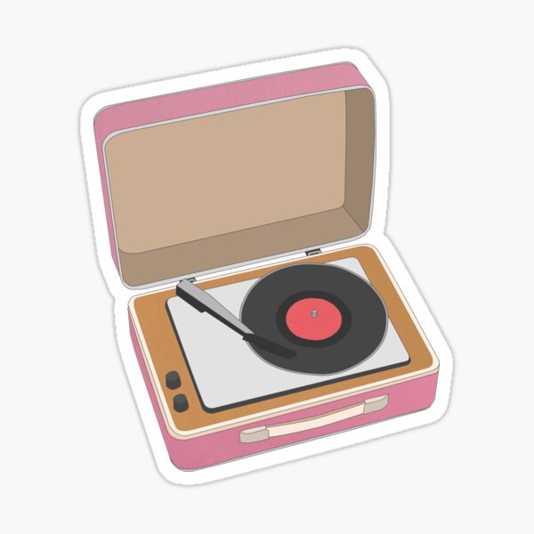 "Pink Retro Vinyl Record Player" Sticker for Sale by dailycake | Redbubble