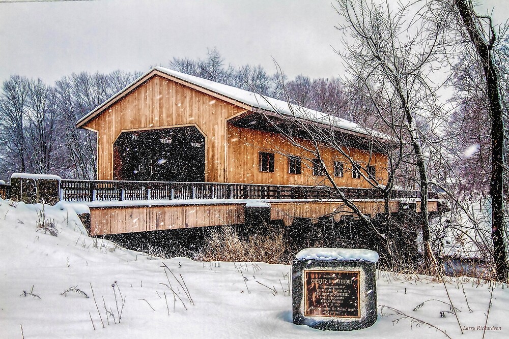 "Pepperell MA Covered Bridge" by Larry Richardson | Redbubble