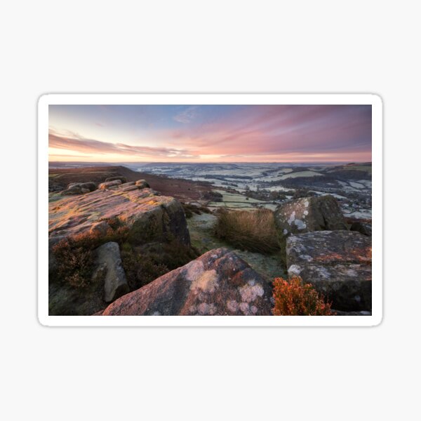 "Curbar Edge Winter Sunrise" Sticker for Sale by rnwhalley | Redbubble