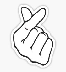 Finger Heart Stickers | Redbubble