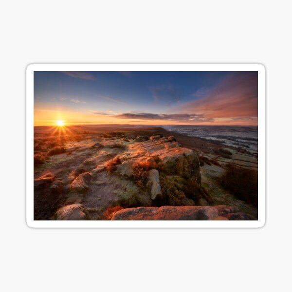 "Curbar Edge Winter Sunrise" Sticker for Sale by rnwhalley | Redbubble