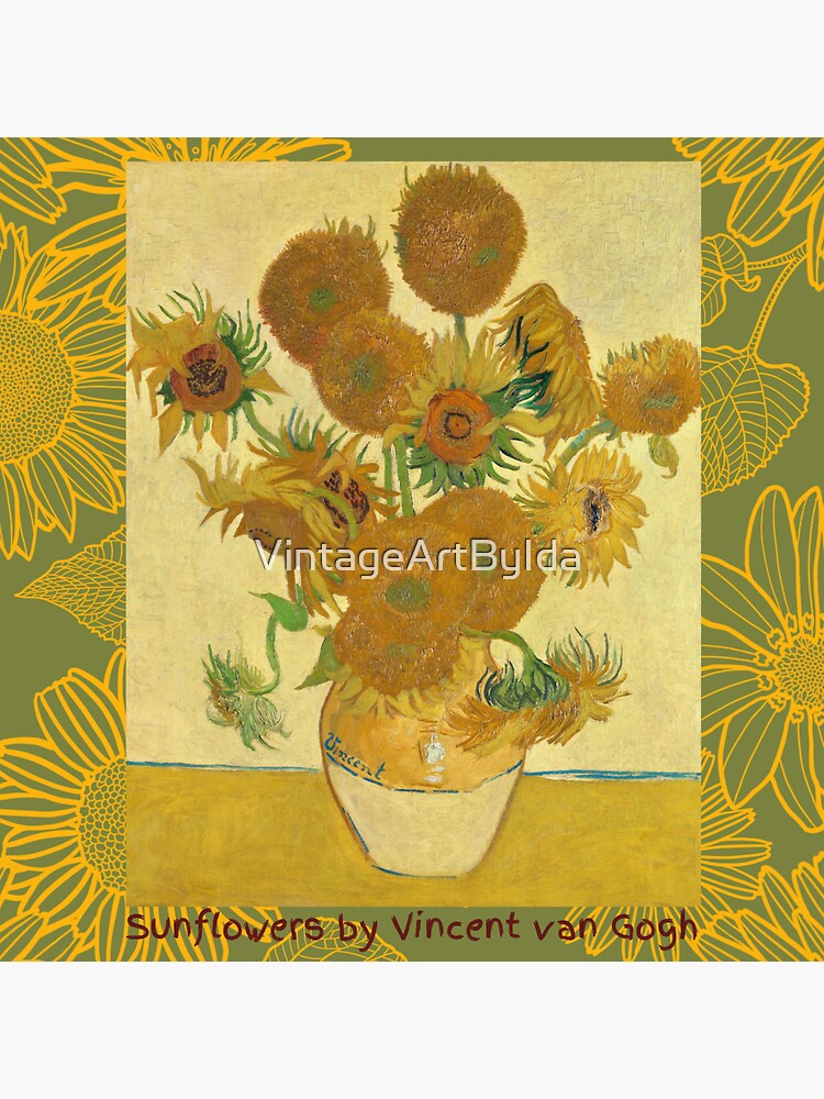 "Sunflowers by Vincent van Gogh" Sticker for Sale by VintageArtByIda ...