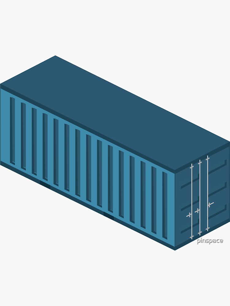 "Blue Shipping Container" Sticker for Sale by pinspace | Redbubble