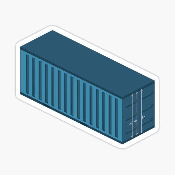"Blue Shipping Container" Sticker for Sale by pinspace | Redbubble