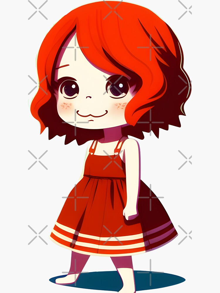 "Red Chibi" Sticker for Sale by HauntedWitch | Redbubble