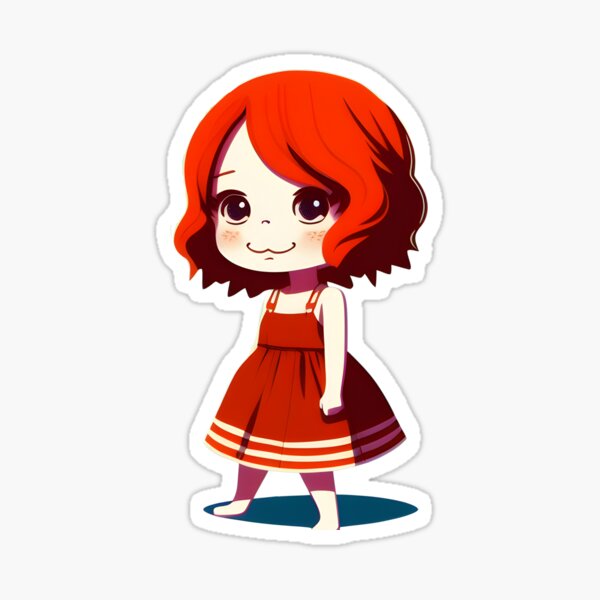 "Red Chibi" Sticker for Sale by HauntedWitch | Redbubble