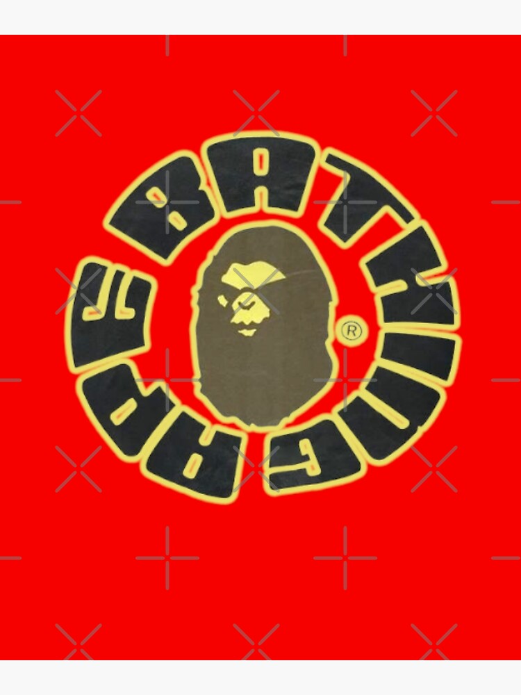 Póster «Un mono que se baña, Mono de cabeza negra, Box Logo Bape Un ...