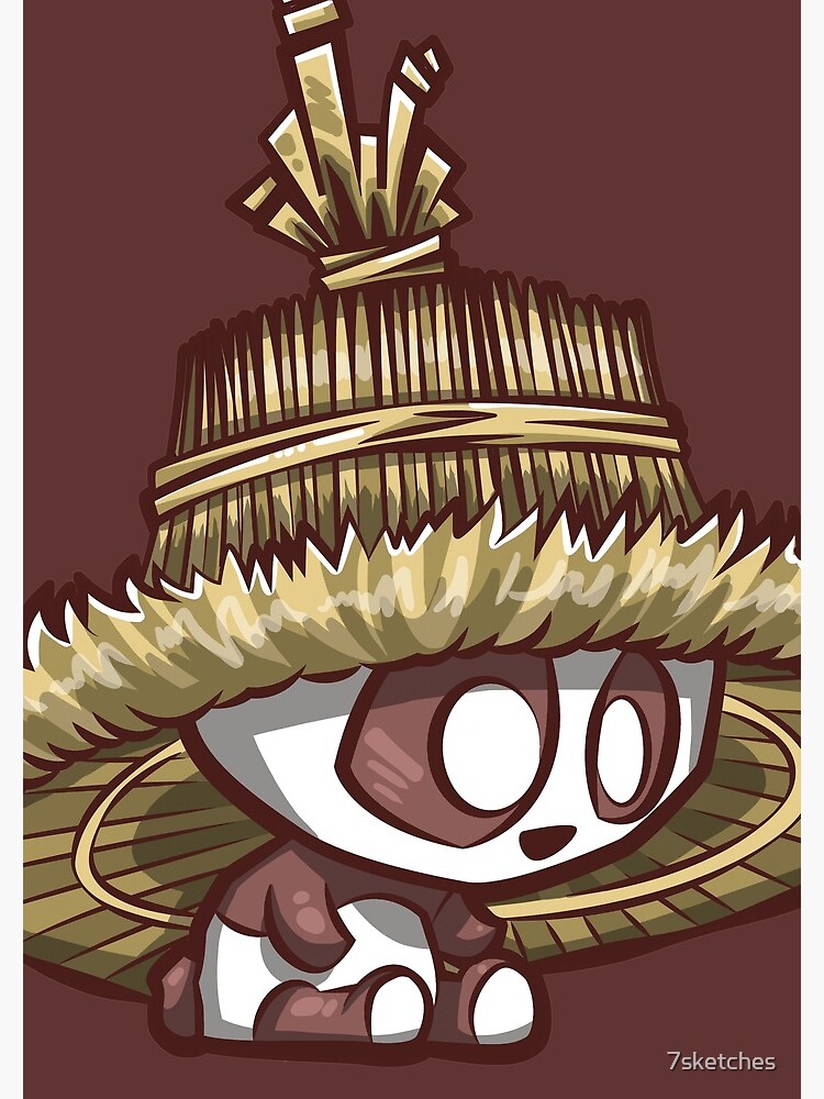 "Panda with Oversized Rice Hat" Spiral Notebook for Sale by 7sketches ...