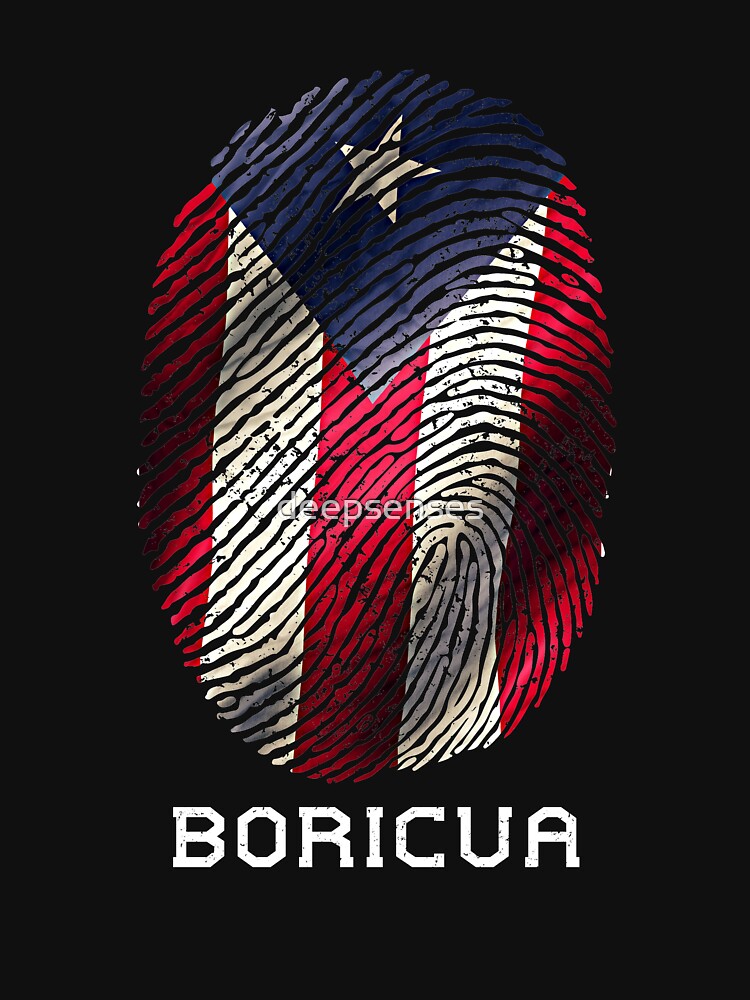 "Boricua Puerto Rico Fingerprint" T-shirt for Sale by deepsenses ...