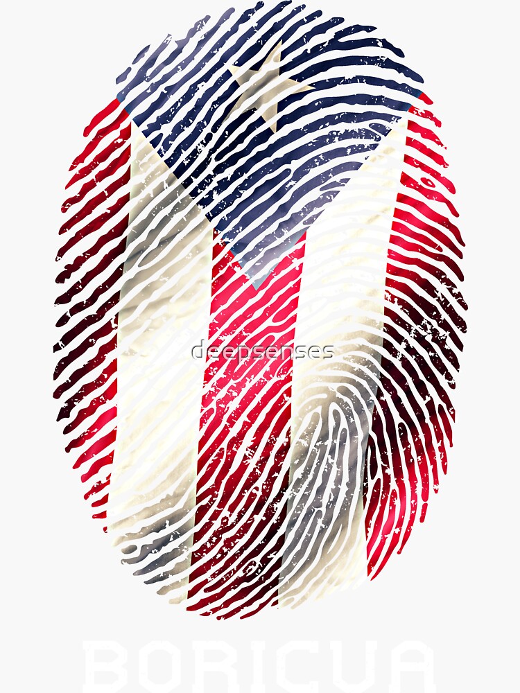"Boricua Puerto Rico Fingerprint" Sticker by deepsenses | Redbubble