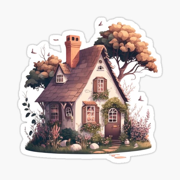 "Tiny Cottage House " Sticker for Sale by TheSeraphic | Redbubble