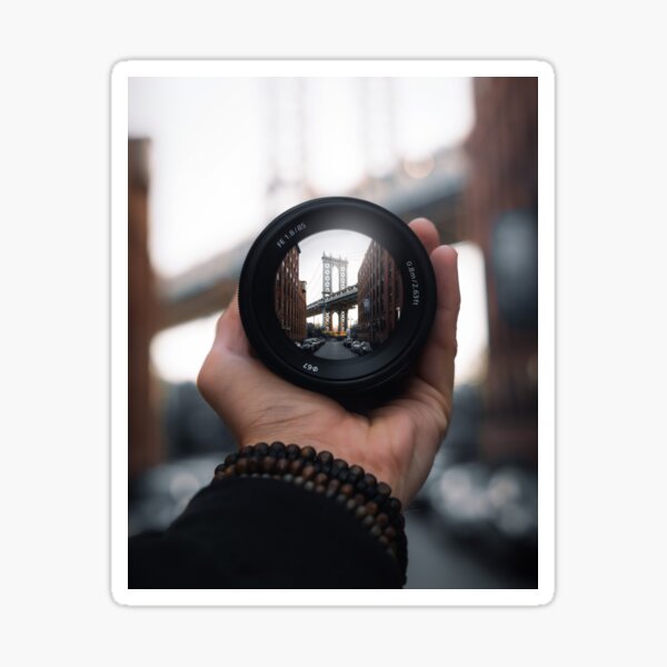 "Manhattan Bridge in a Lens" Sticker for Sale by stefanomadic | Redbubble