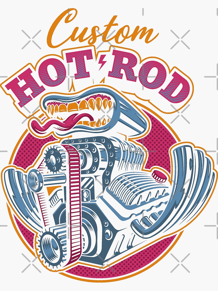 "Hot Rod Engine Monster" Sticker for Sale by Kardexsin | Redbubble