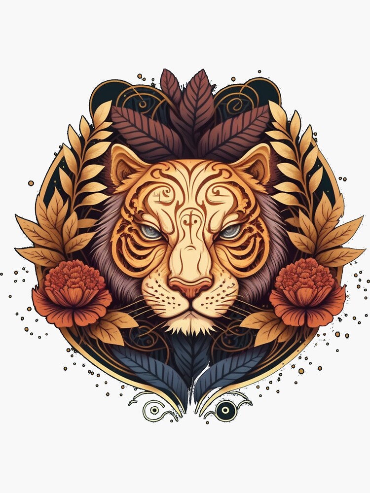 "Tiger Flowers" Sticker for Sale by ElvaLind | Redbubble