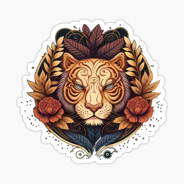 "Tiger Flowers" Sticker for Sale by ElvaLind | Redbubble