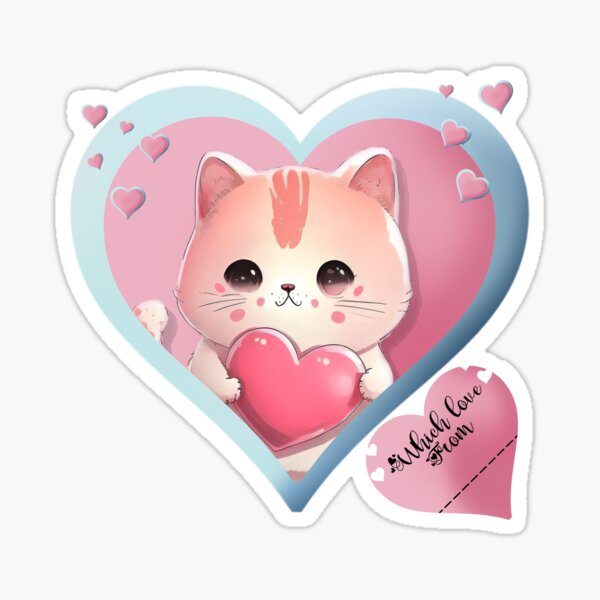 " Cute cat with love from gift sticker" Sticker for Sale by TipTopTapo ...