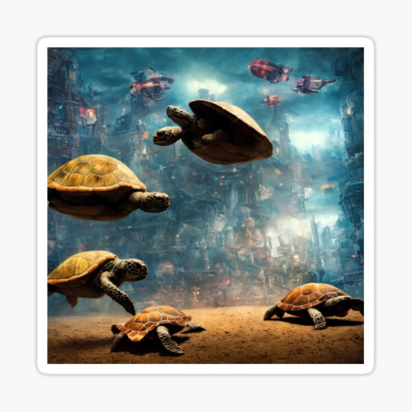 "The beautiful underwater world - turtles city." Sticker for Sale by ...