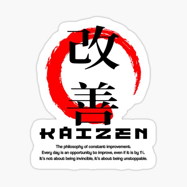 "Kaizen Enso Japanese kanji words character symbol 119" Sticker for ...