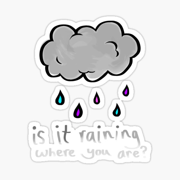 "Raining" Sticker by MimChristine | Redbubble