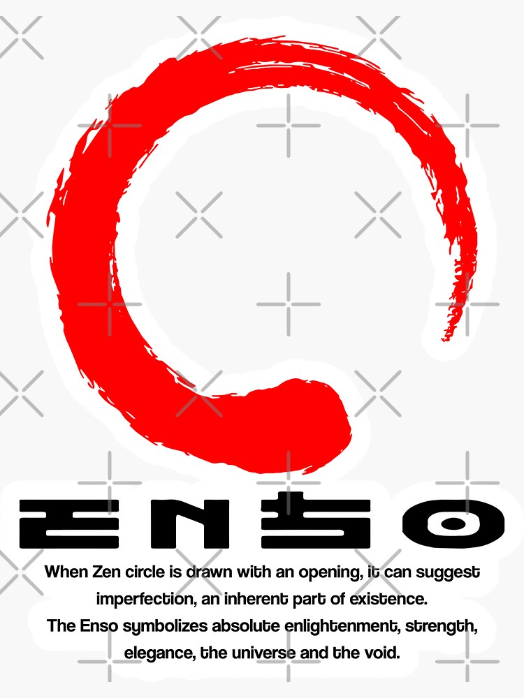 "Enso meaning Japanese kanji words character symbol 123" Sticker for ...