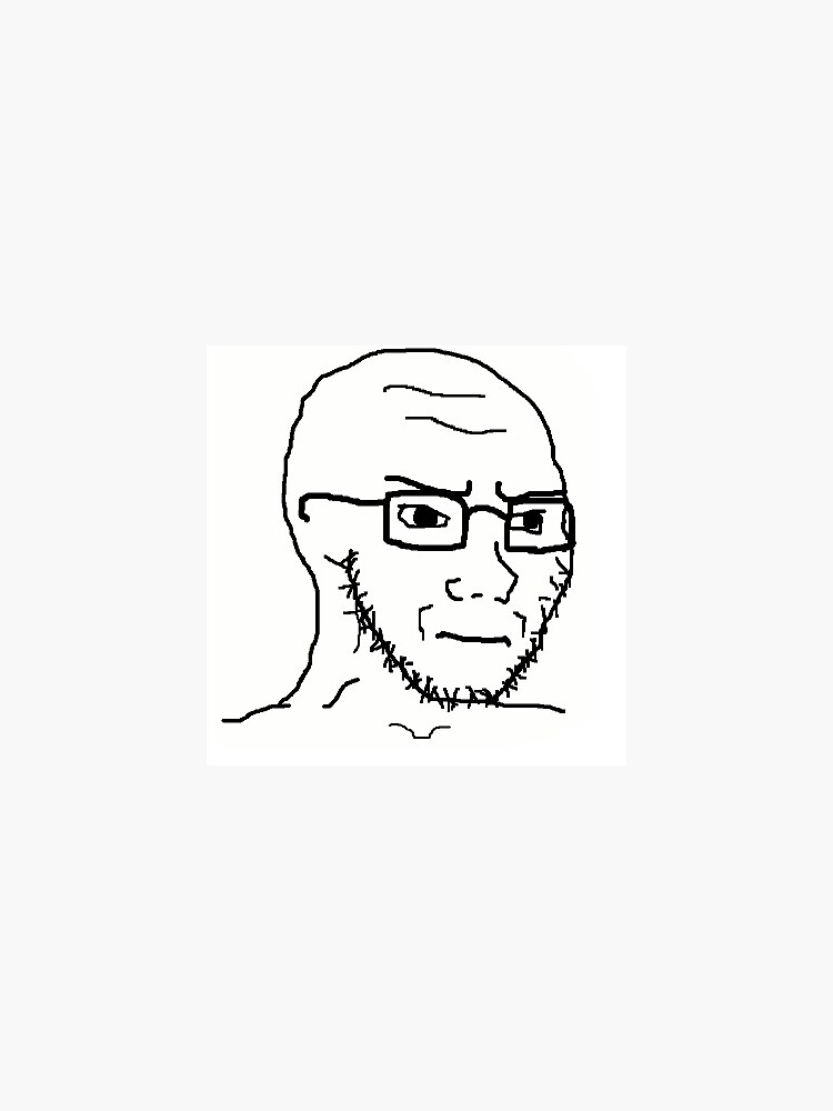 "Angry Soyjak" Sticker for Sale by MertsWeirdItems | Redbubble