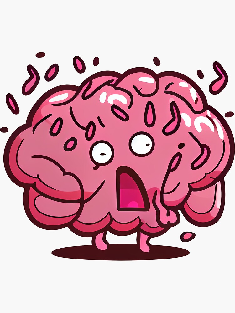 "Cute Shocked Brain" Sticker for Sale by womoma | Redbubble