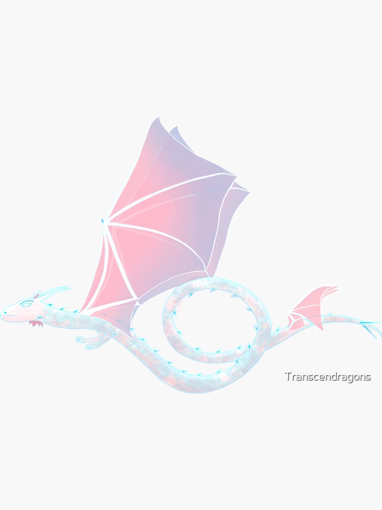 "Trans Pride Dragon Design" Sticker for Sale by Transcendragons | Redbubble