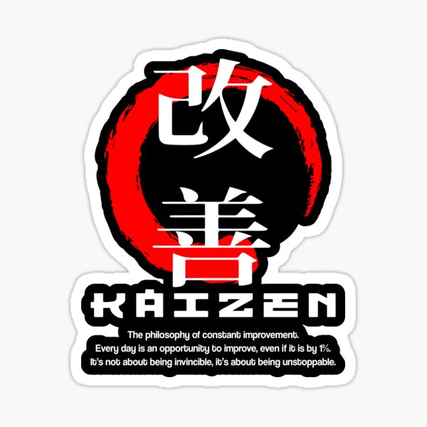 "Kaizen Enso Japanese kanji words character symbol 174" Sticker for ...