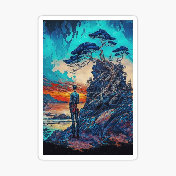 "Minimalistic japanese landscape" Sticker for Sale by MG-S | Redbubble