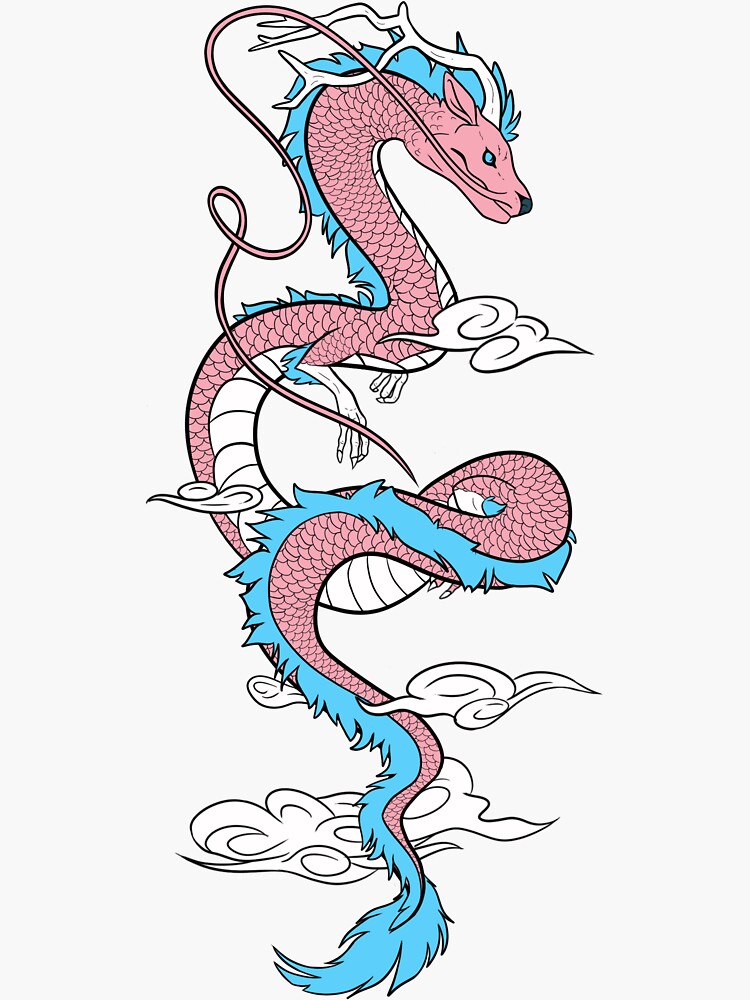 "Trans Dragon" Sticker for Sale by naluthecatfish | Redbubble