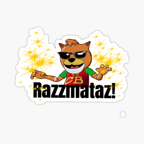 "Meat cat! Razzmataz!" Sticker for Sale by GillianOArt | Redbubble