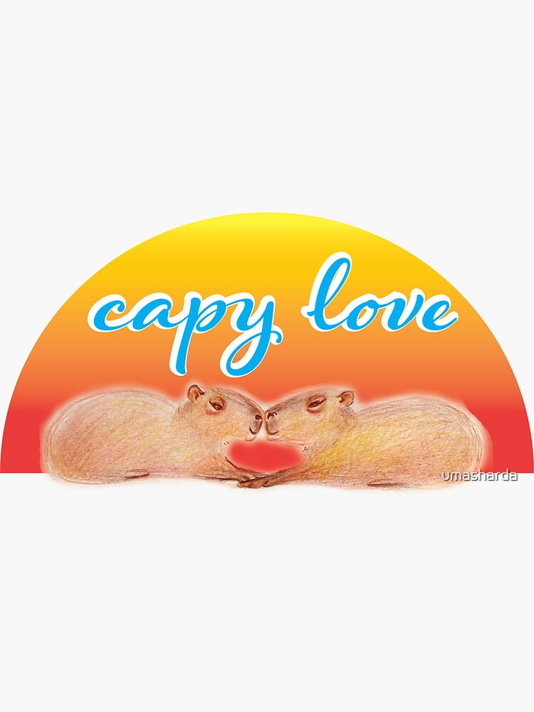 "Capy love I" Sticker for Sale by umasharda | Redbubble