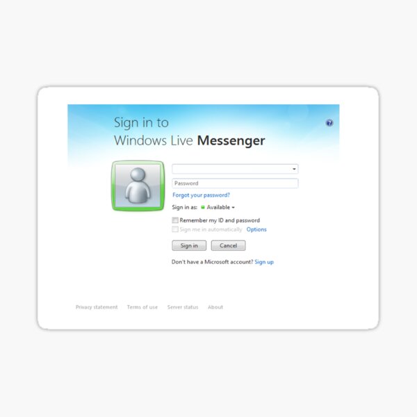"Windows Live Messenger Sign in" Sticker for Sale by MakyhiAStore ...