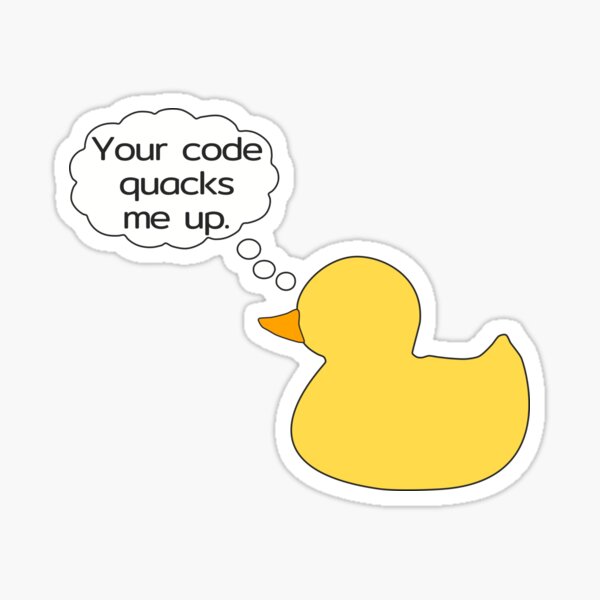 "Debugging Rubber Ducky - Funny Programming Pun" Sticker for Sale by ...