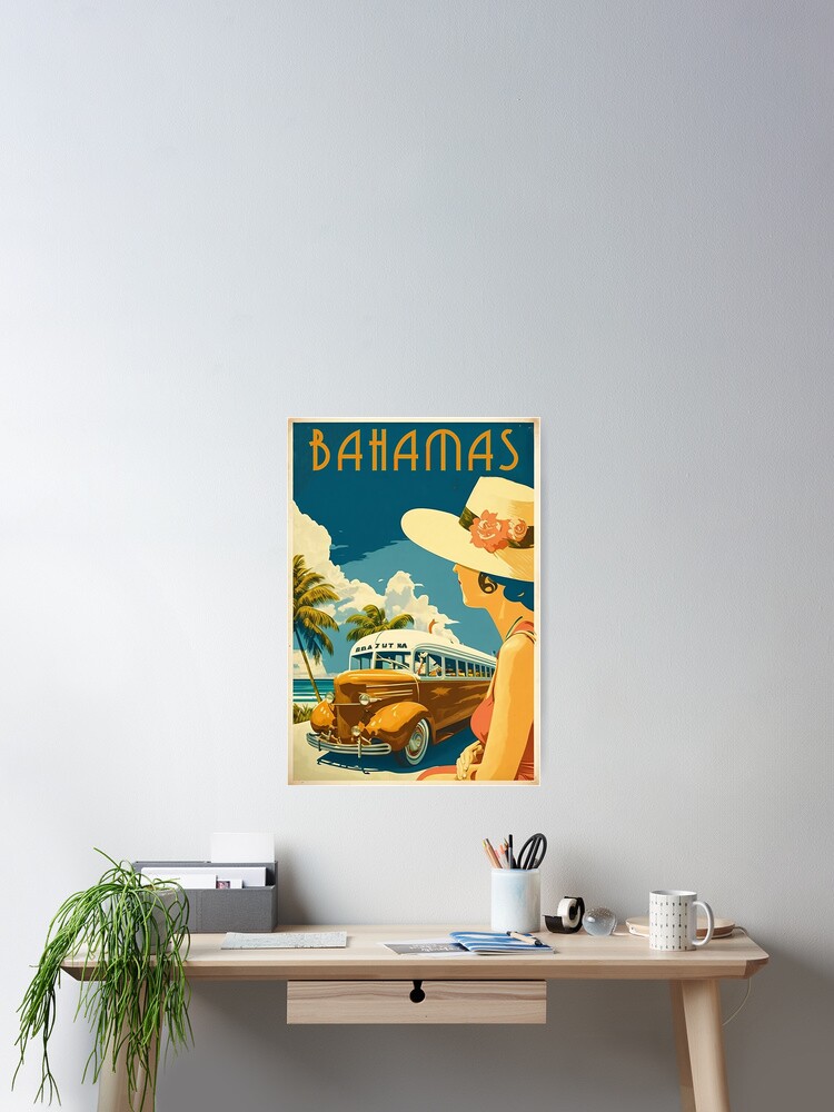 " Bahamas Woman Vintage Travel Art Poster" Poster for Sale by ...
