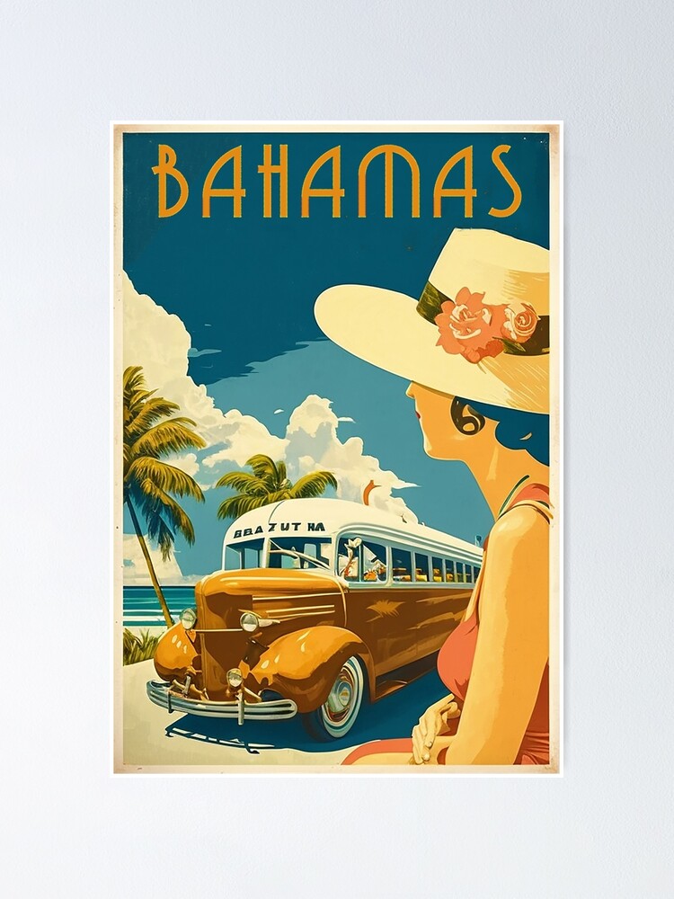 " Bahamas Woman Vintage Travel Art Poster" Poster for Sale by ...