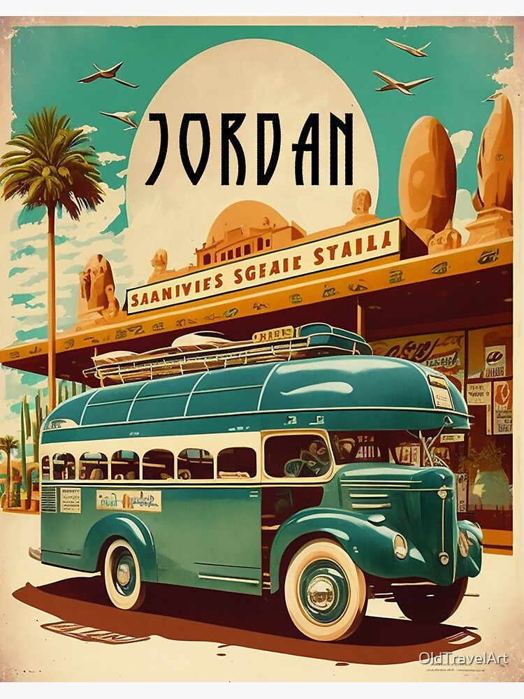 "Jordan Vintage Travel Art Poster" Sticker for Sale by OldTravelArt ...