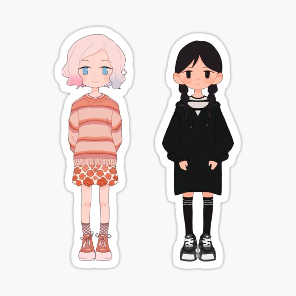 "enid and wednesday ♥" Sticker for Sale by eccopia | Redbubble