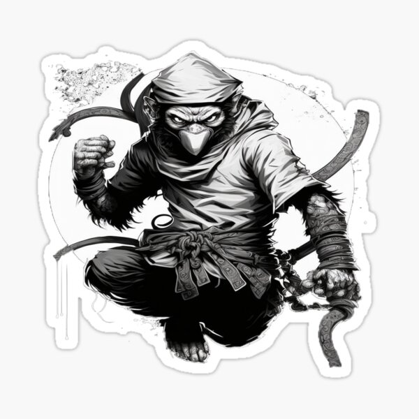"Monkey Ninja" Sticker for Sale by Ruwi94 | Redbubble