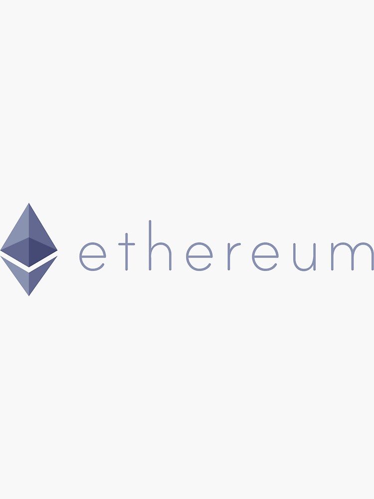 "Ethereum Ether Logo Symbol Design Icon" Sticker for Sale by ...