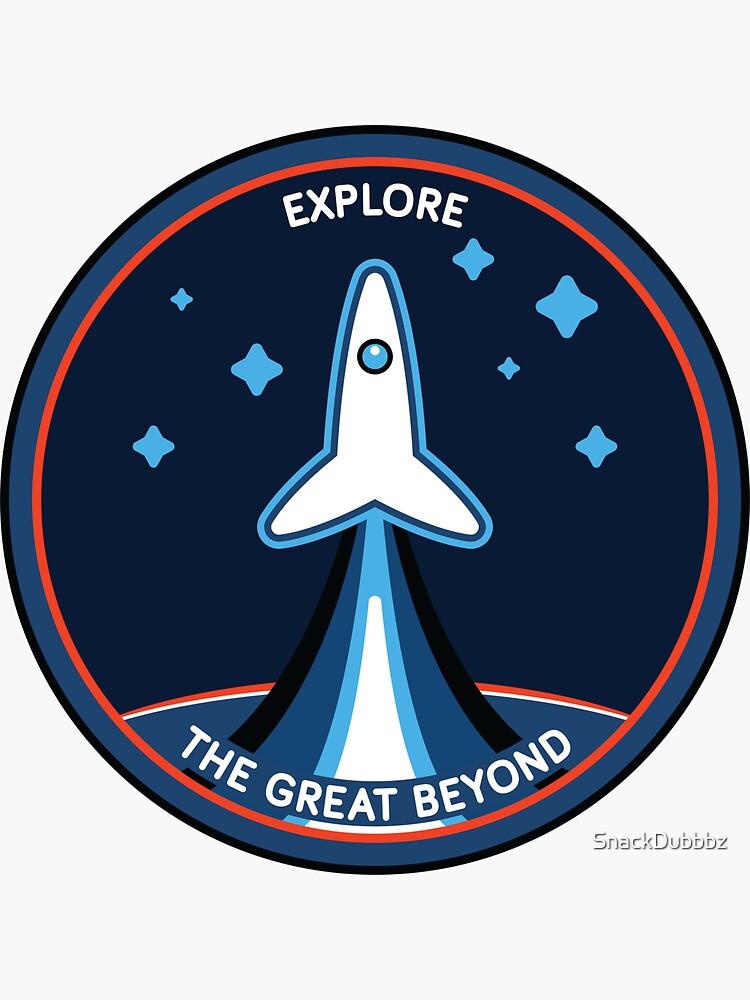 ""The Great Beyond" mission patch" Sticker for Sale by SnackDubbbz ...