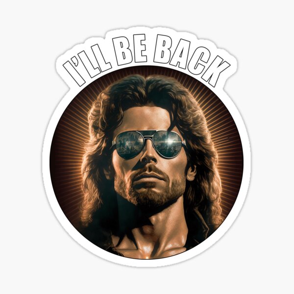 "Jesus I'll Be Back Funny Christian Action Movie Star" Sticker for Sale ...