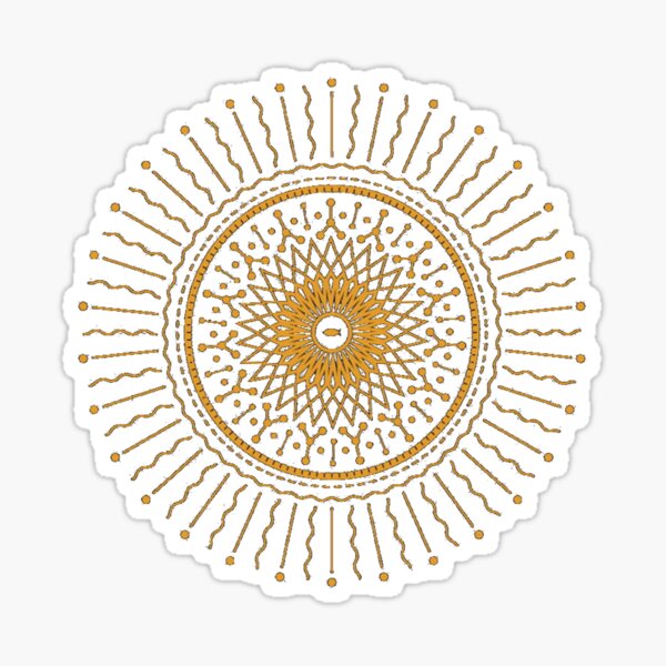 "sunny climate mandala with golden sun rays" Sticker for Sale by dr ...