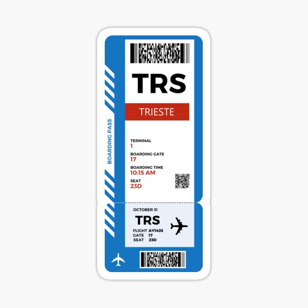 "Trieste boarding pass" Sticker for Sale by BerlinFIRE | Redbubble