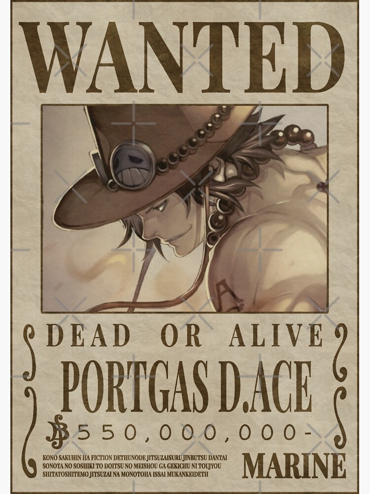 "Ace Wanted poster one piece bounty (2023 updated price )" Sticker for Sale by justchemsou ...